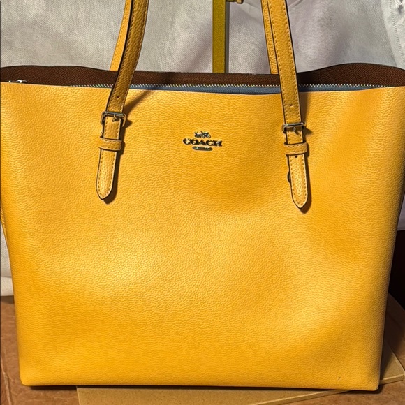 Coach | Bags | Coach Yellow Leather Tote Bag | Poshmark